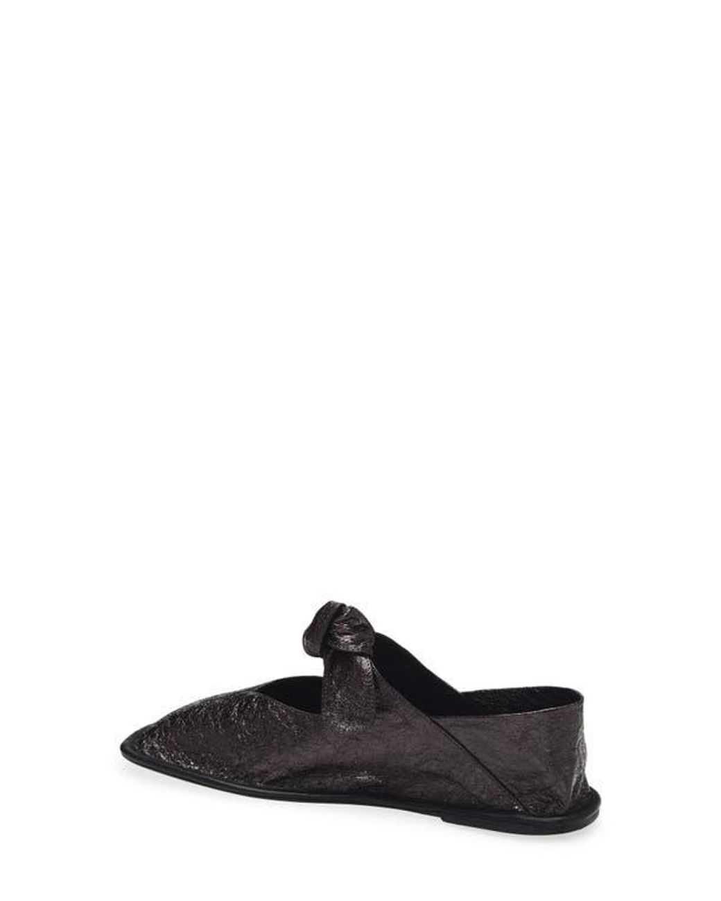Hereu Llasada Crinkled Square Toe Flat in Black | Lyst