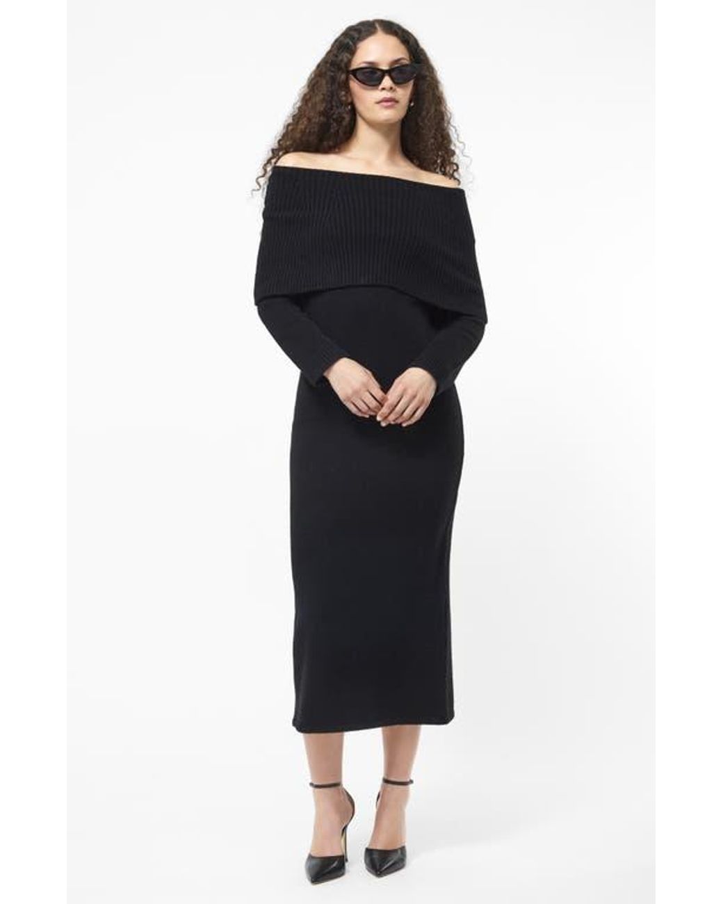 French Connection Emilia Off The Shoulder Long Sleeve Maxi Sweater ...