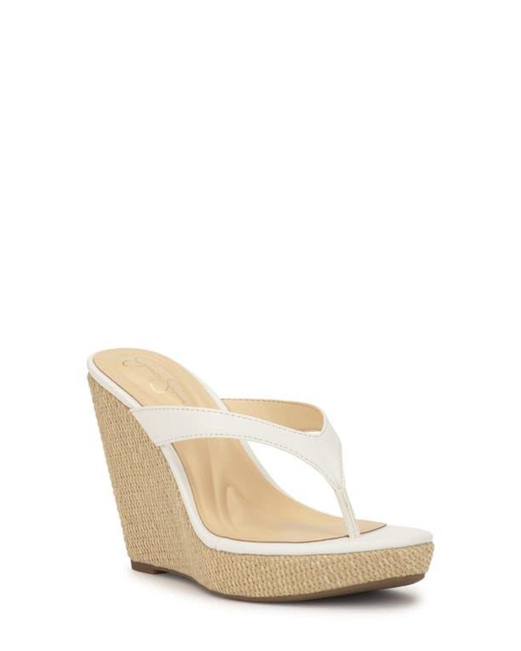 Jessica Simpson Jyseta Platform Wedge Flip Flop in White | Lyst
