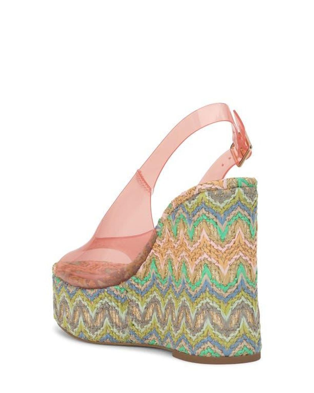 Jessica Simpson Kaliese Slingback Platform Wedge Sandal in Green | Lyst