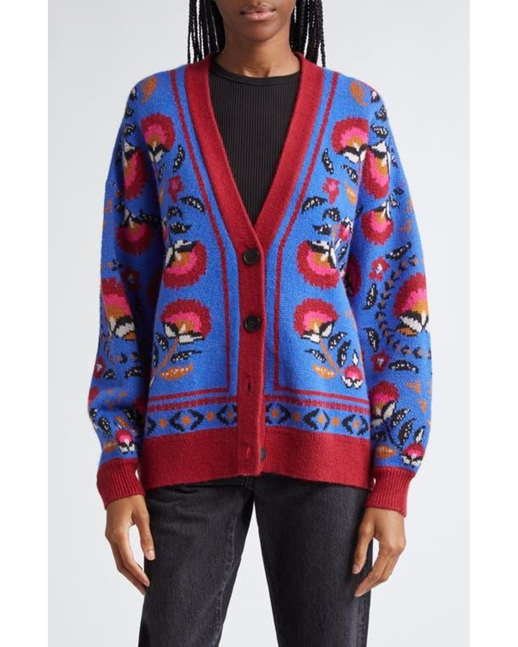 FARM Rio Palms Paradise Cardigan in Blue | Lyst