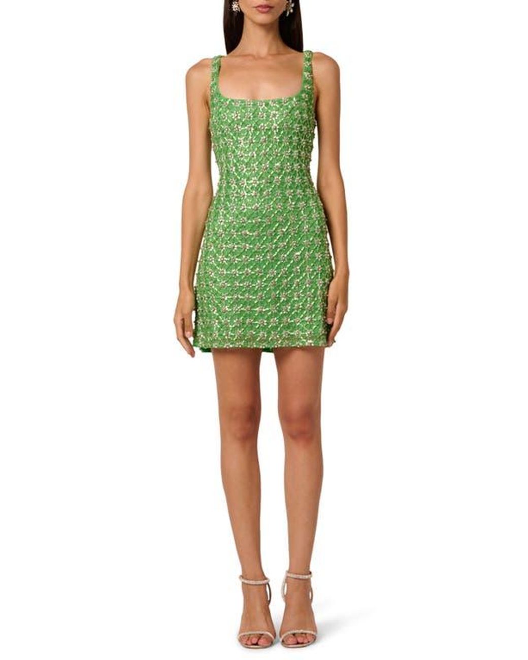 Liv Foster Piper Beaded Cocktail Minidress in Green | Lyst