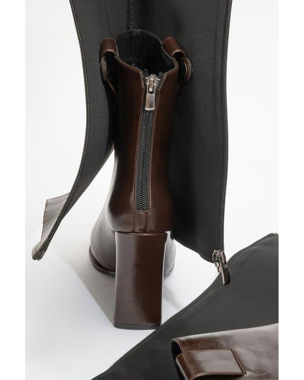 Prologue Shoes Aja Block Heel Convertible Knee High Boot in Brown | Lyst