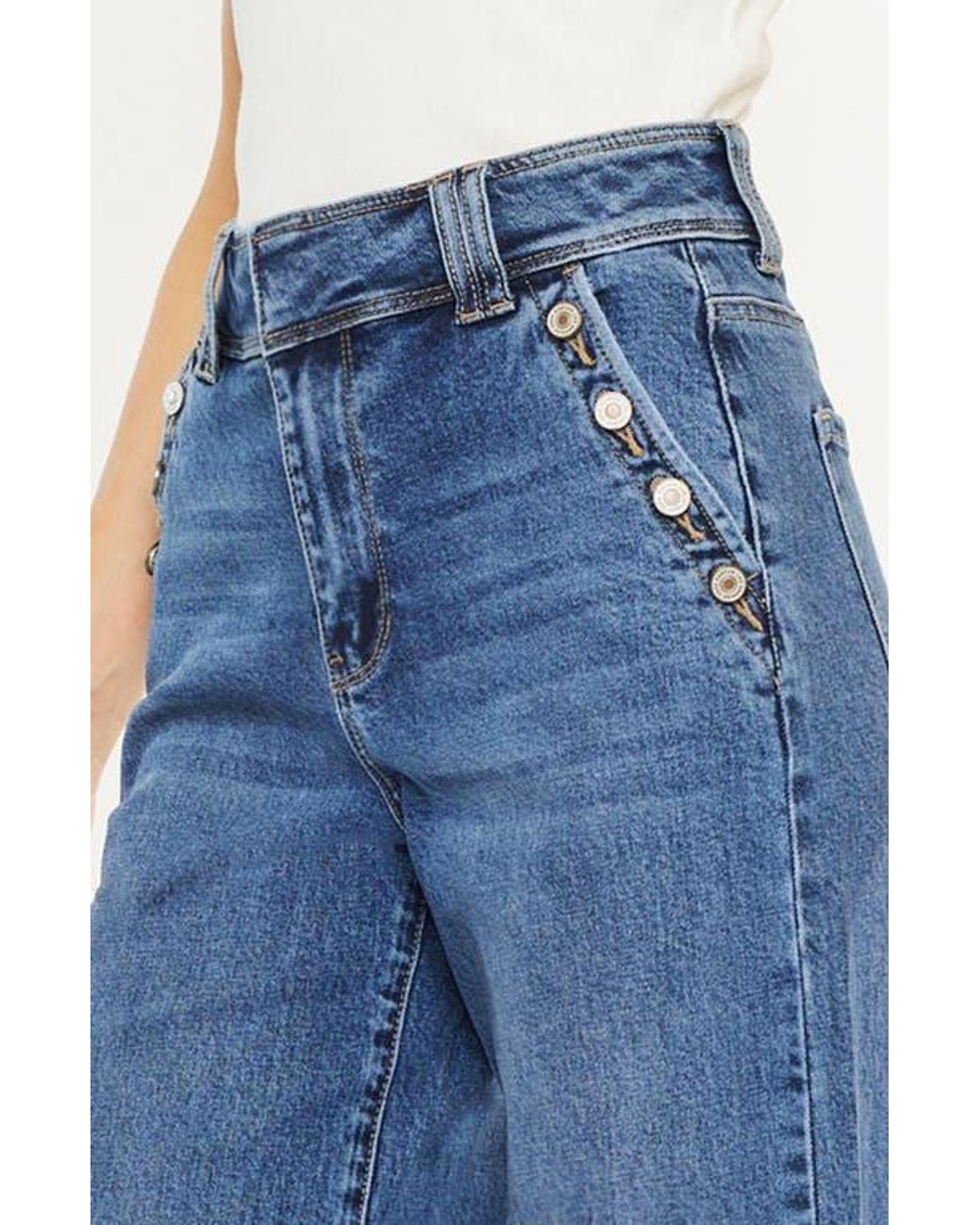 Kancan Westwood Ultra High Rise Wide Leg Jeans in Blue | Lyst