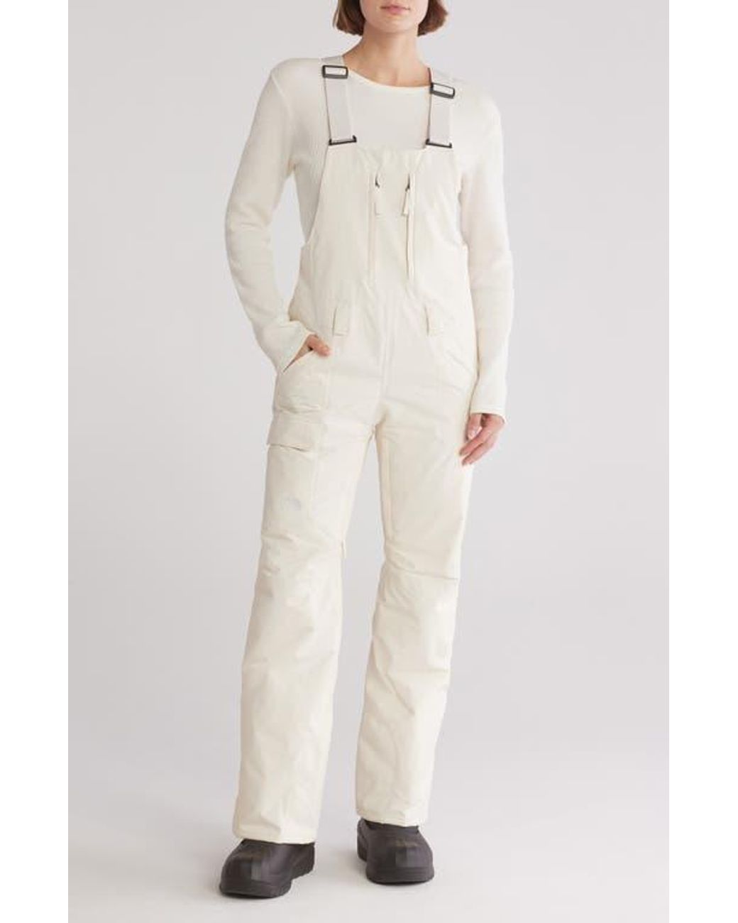 The North Face Freedom Insulated Waterproof Snow Bib Overalls in White ...