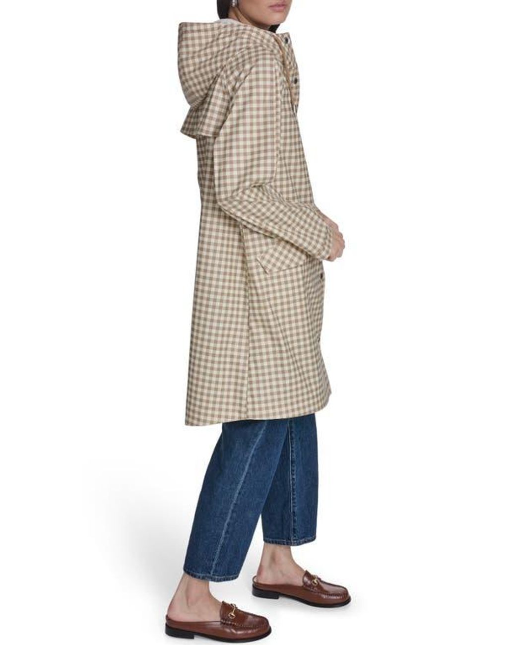 Levi's Water Resistant Hooded Long Rain Jacket in Natural | Lyst