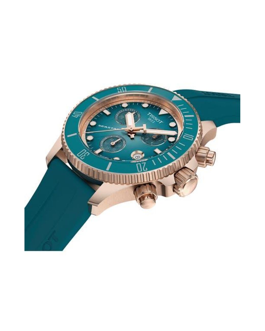 Tissot Seastar 1000 Chronograph Silicone Strap Watch, 38Mm in Blue | Lyst
