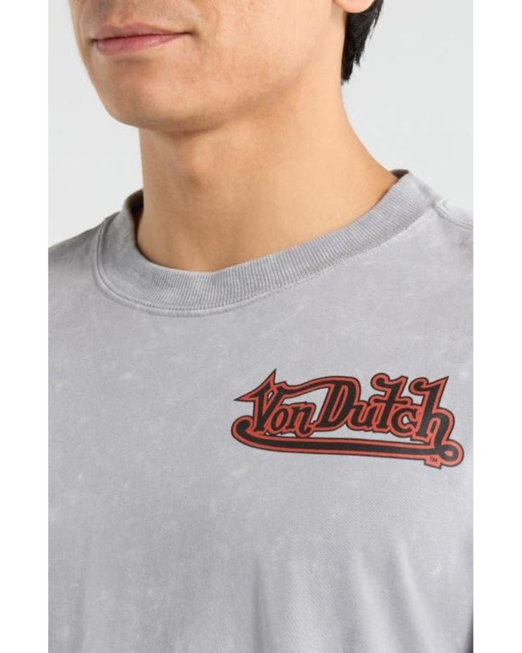 Von Dutch Logo Graphic T-Shirt in Gray for Men | Lyst
