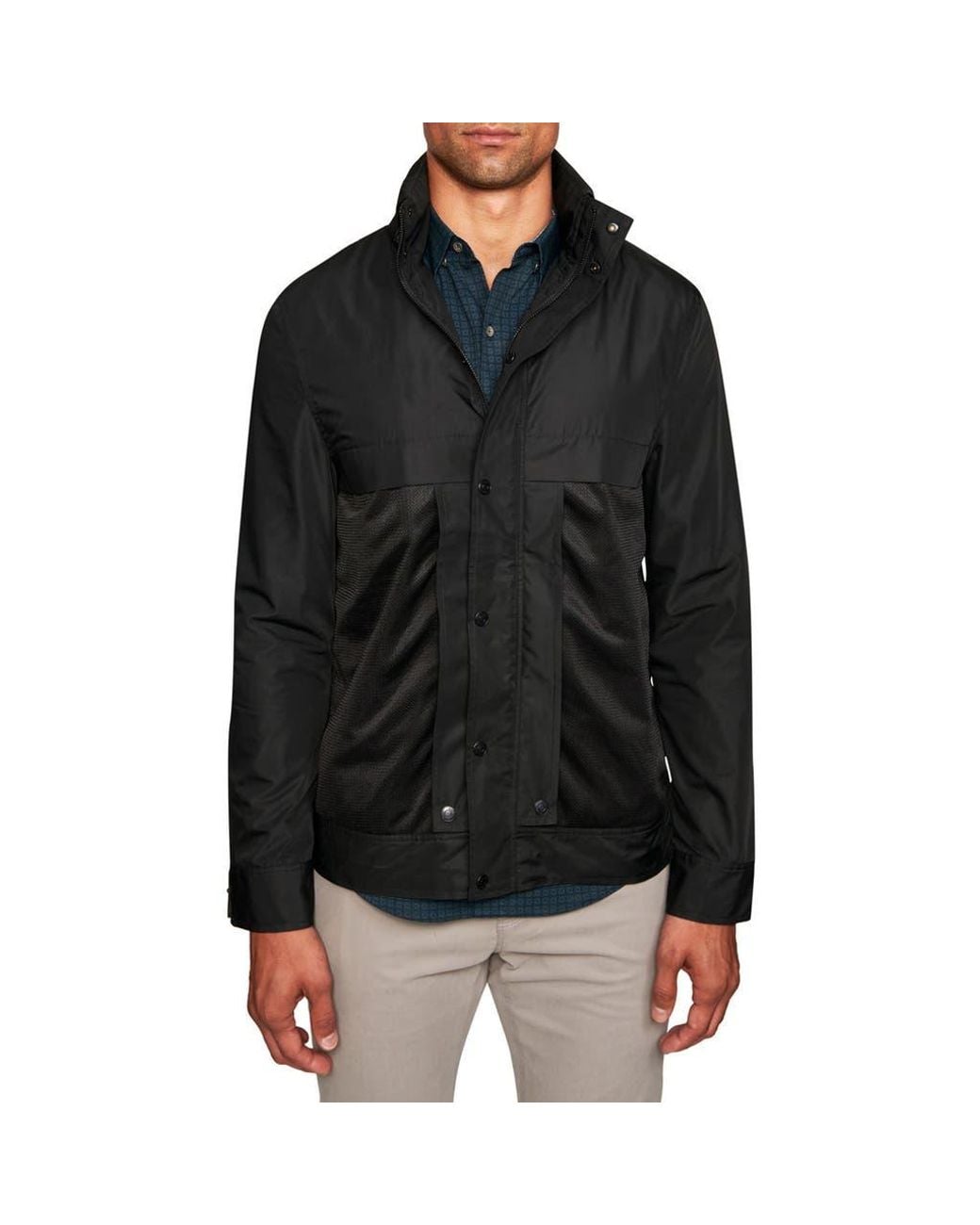 W.r.k. Solid Water Resistant Mesh Hooded Jacket in Black for Men | Lyst