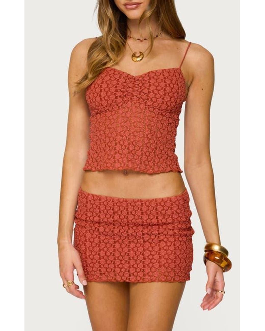 Edikted Josephina Textured Floral Tank | Lyst