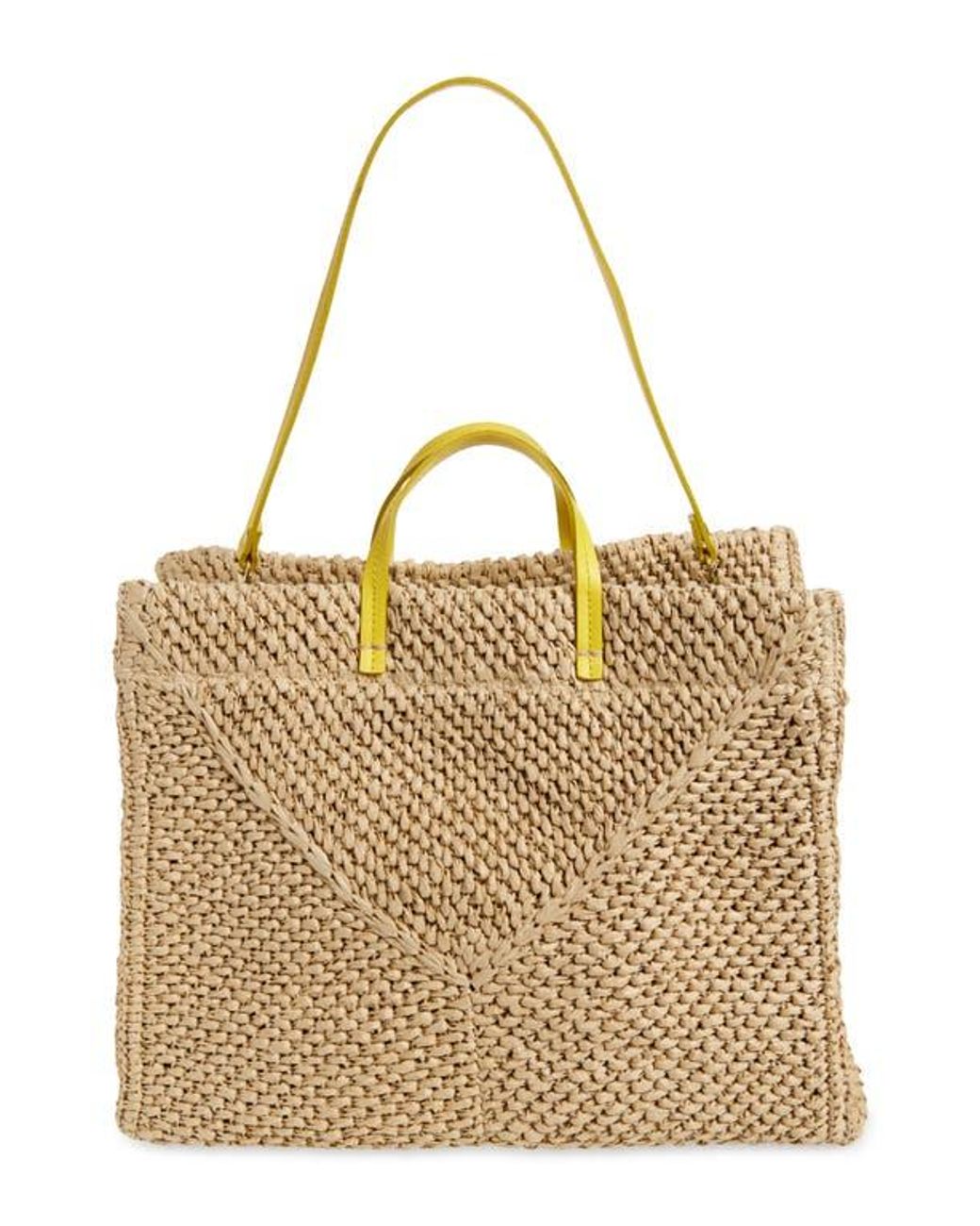 Clare V. Simple Woven Raffia Tote Bag in Metallic | Lyst