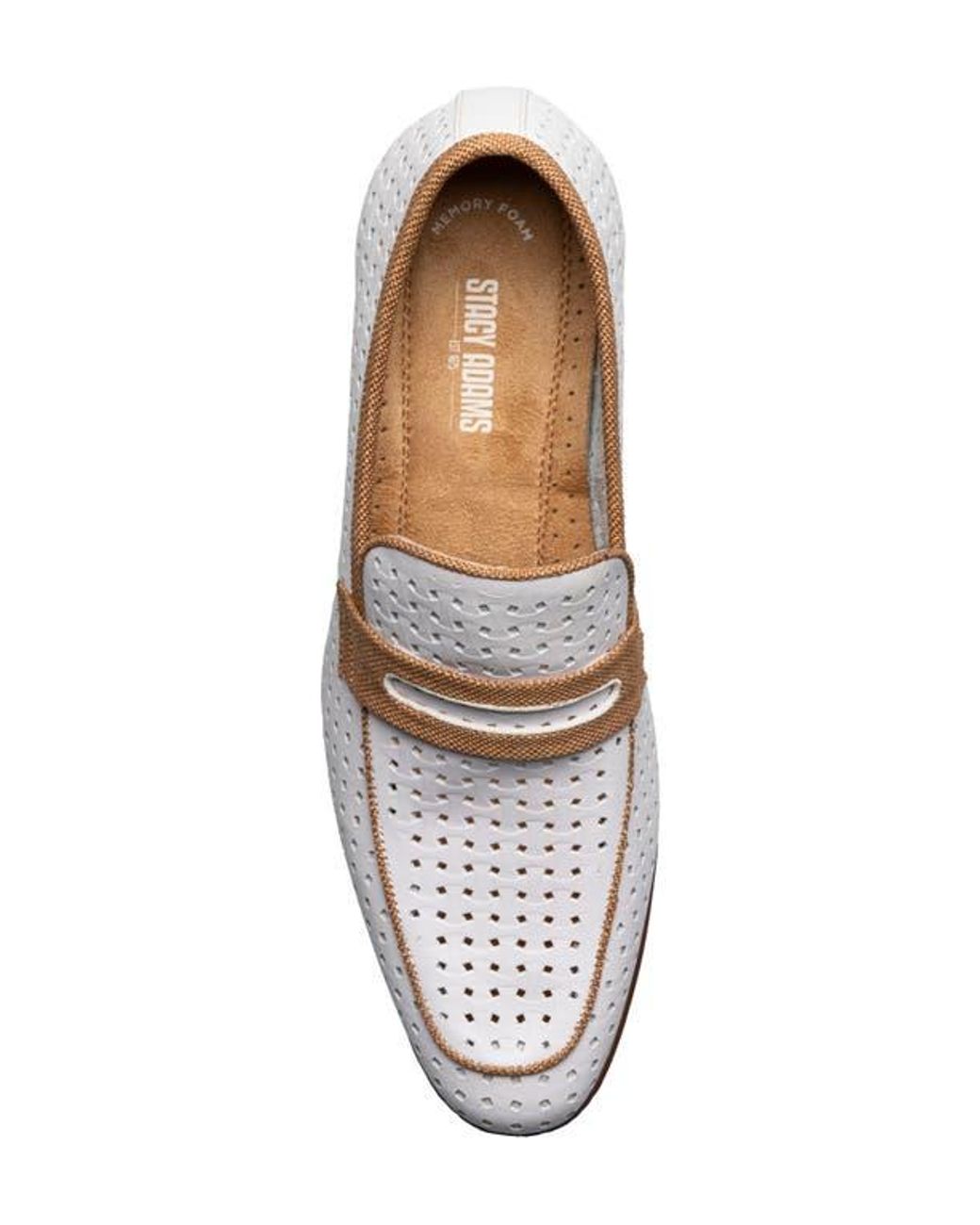 Stacy Adams Winstead Saddle Penny Loafer in White for Men | Lyst