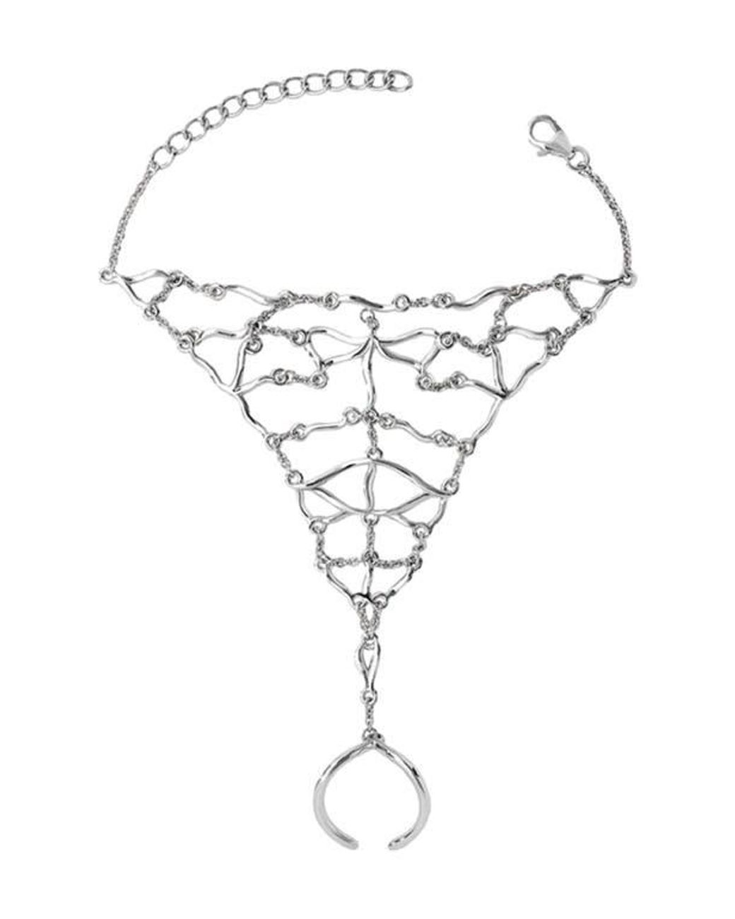 Lucy Quartermaine Elements Hand Chain in Metallic | Lyst