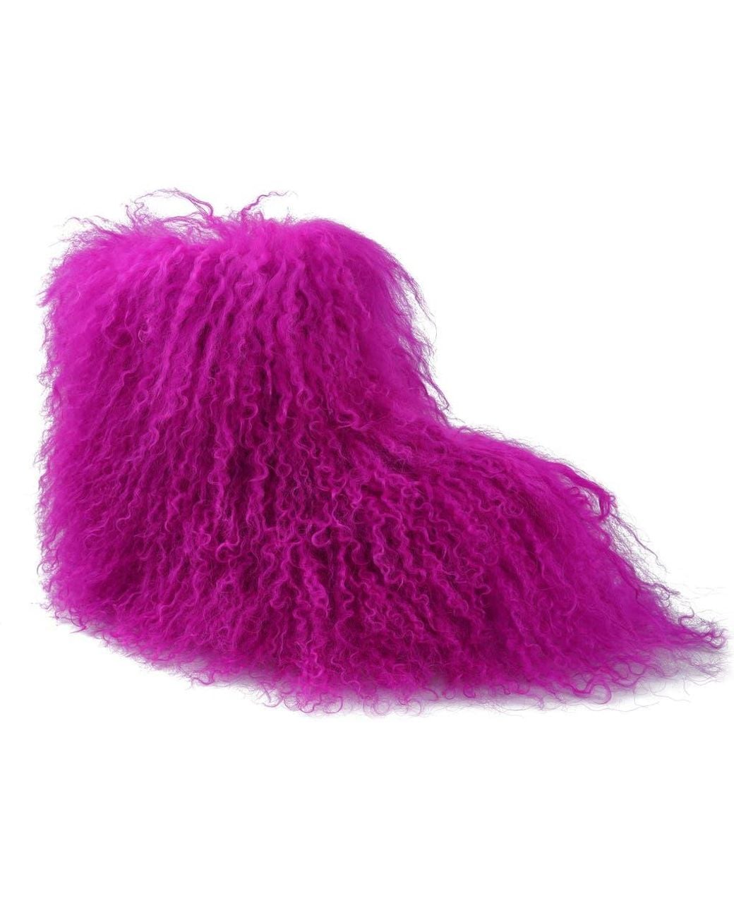 Zigi Risha Genuine Shearling Bootie in Purple | Lyst