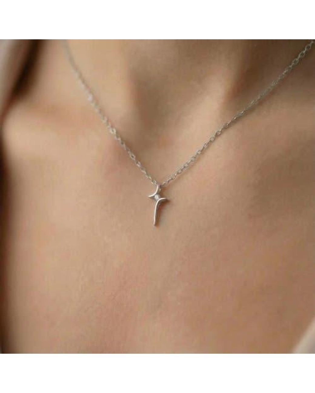 Bliss Diamond Diamond Cross Pendant 18 Necklace 5/8 Tall Lab Grown in ...