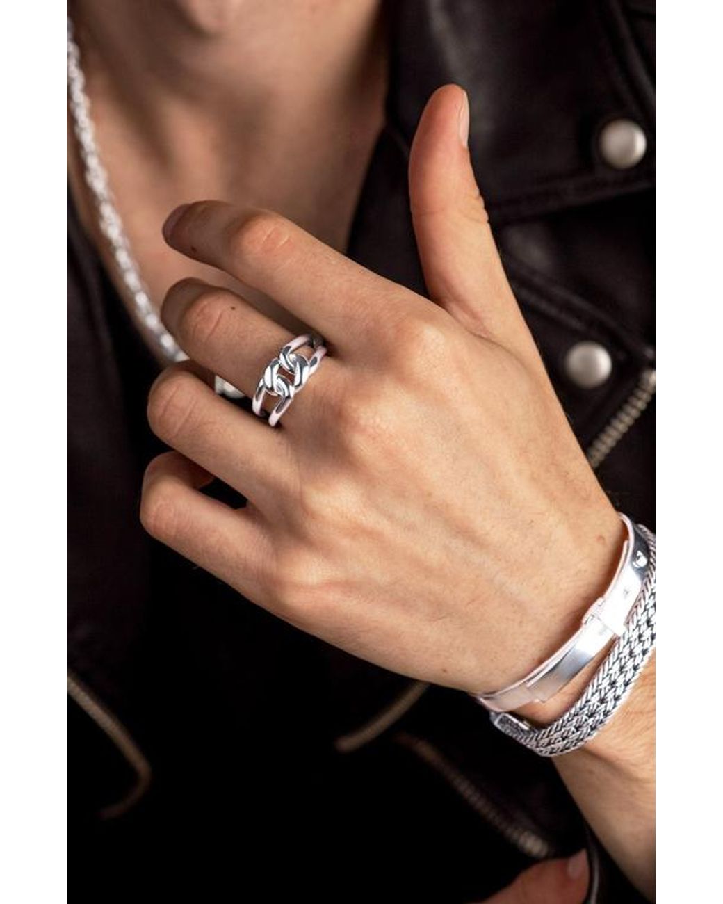 Nialaya Knot Ring in Metallic for Men | Lyst