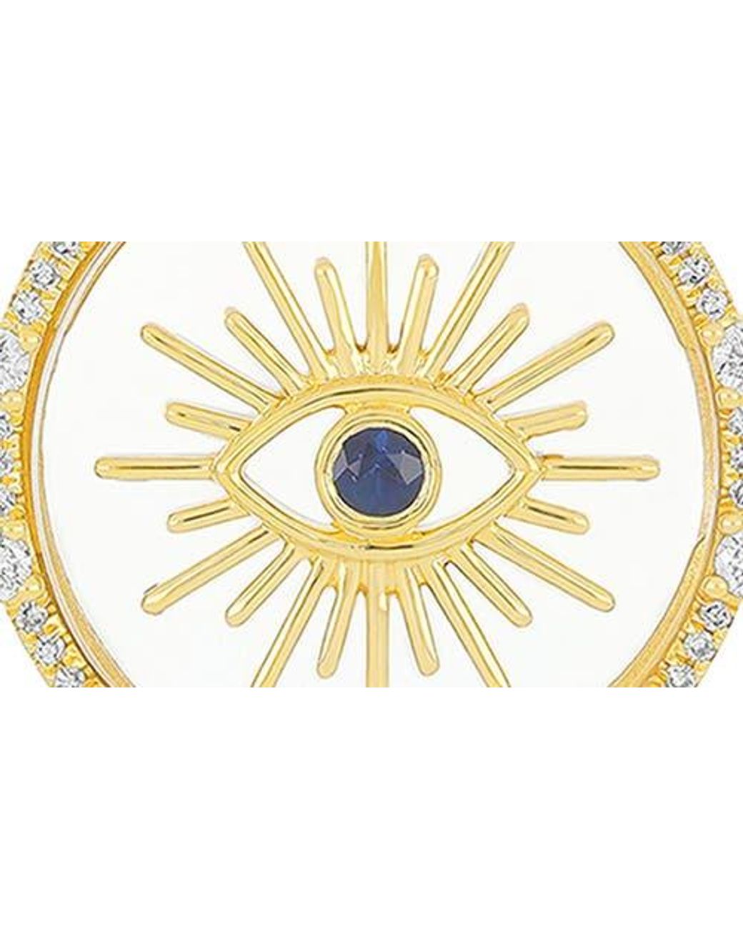 EF Collection 14K Diamond & Sapphire Floating Evil Eye Pendant Necklace ...