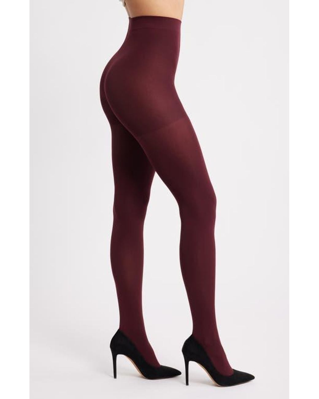 High Heel Jungle Velvet Finish 80-Denier Opaque Control Top Tights in ...