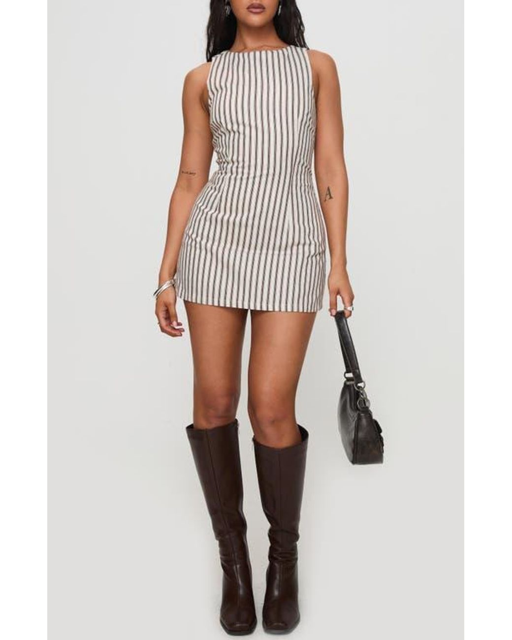 Princess Polly Yumiko Stripe Romper in White | Lyst