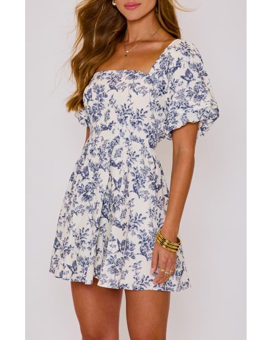 Vici Collection Erica Floral Puff Sleeve Minidress | Lyst