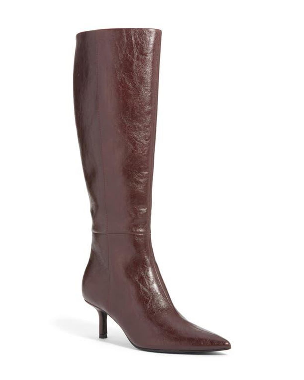 Open Edit Elara Pointed Toe Knee High Boot in Brown | Lyst