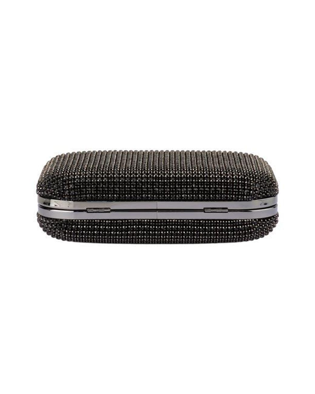 OLGA BERG Rae Crystal Frame Clutch in Black | Lyst