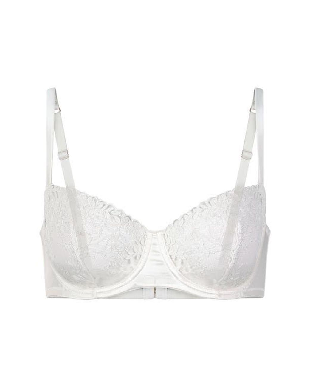 Huit Amoureuse Embroidered Lace Underwire Bra in White | Lyst
