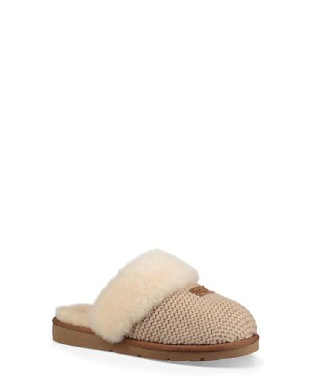 UGG UGG Cozy Knit Genuine Shearling Slipper in Cream (Natural) - Lyst