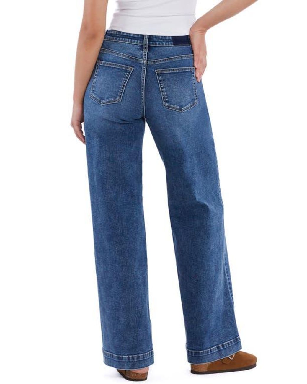 HINT OF BLU Mia High Waist Wide Leg Jeans in Blue | Lyst