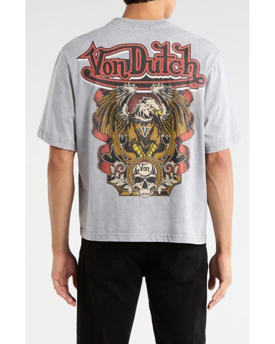 Von Dutch Logo Graphic T-Shirt in Gray for Men | Lyst