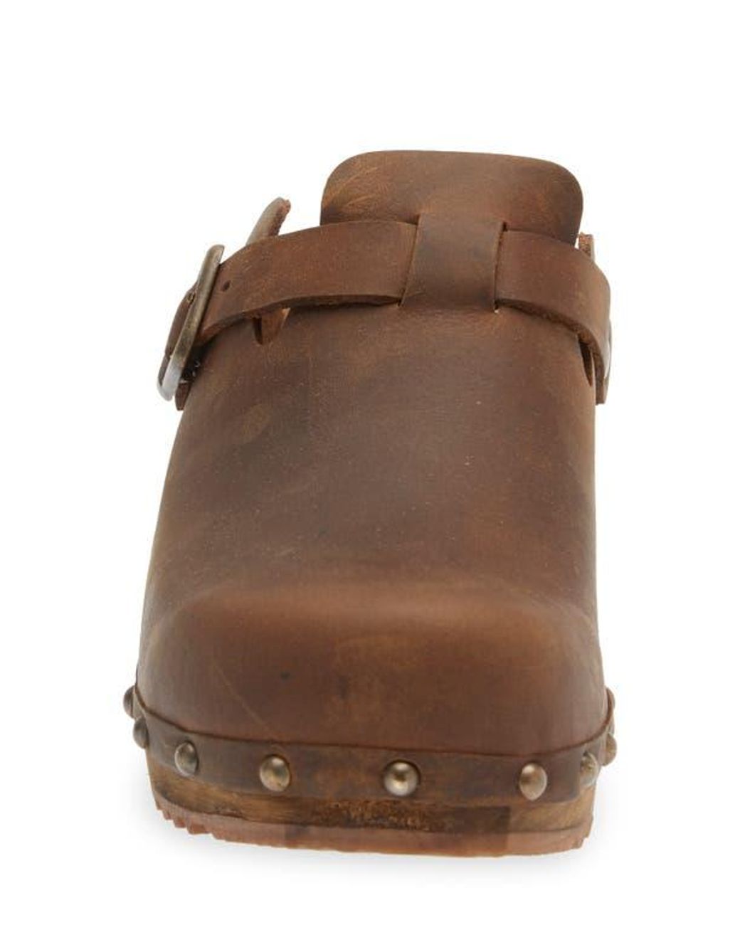 Sanita Kristel Stud Leather Clog in Brown | Lyst