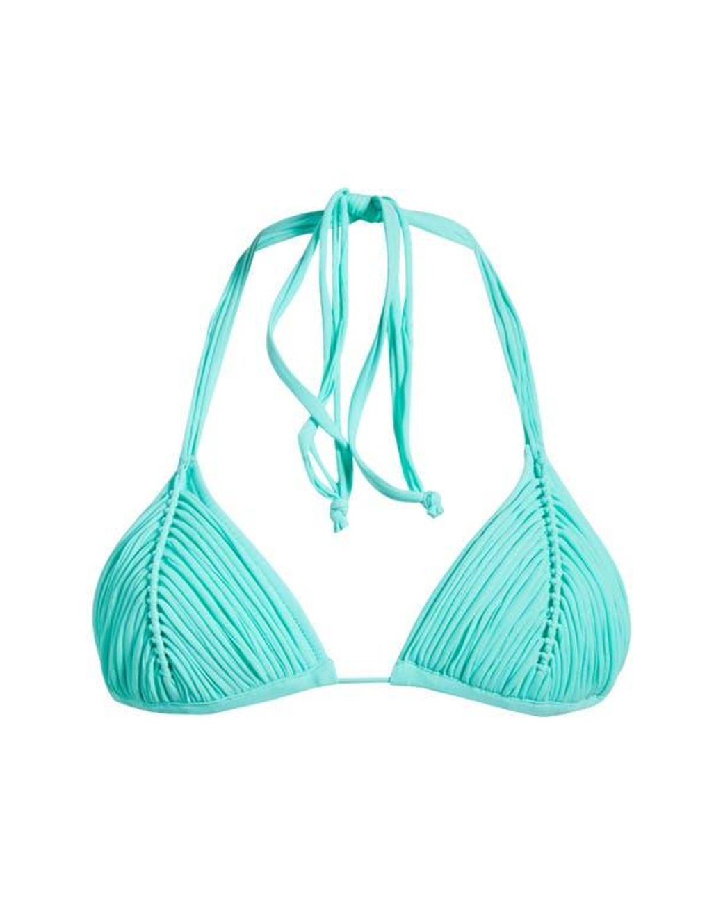 PQ Swim Isla Macramé Triangle Bikini Top in Blue | Lyst
