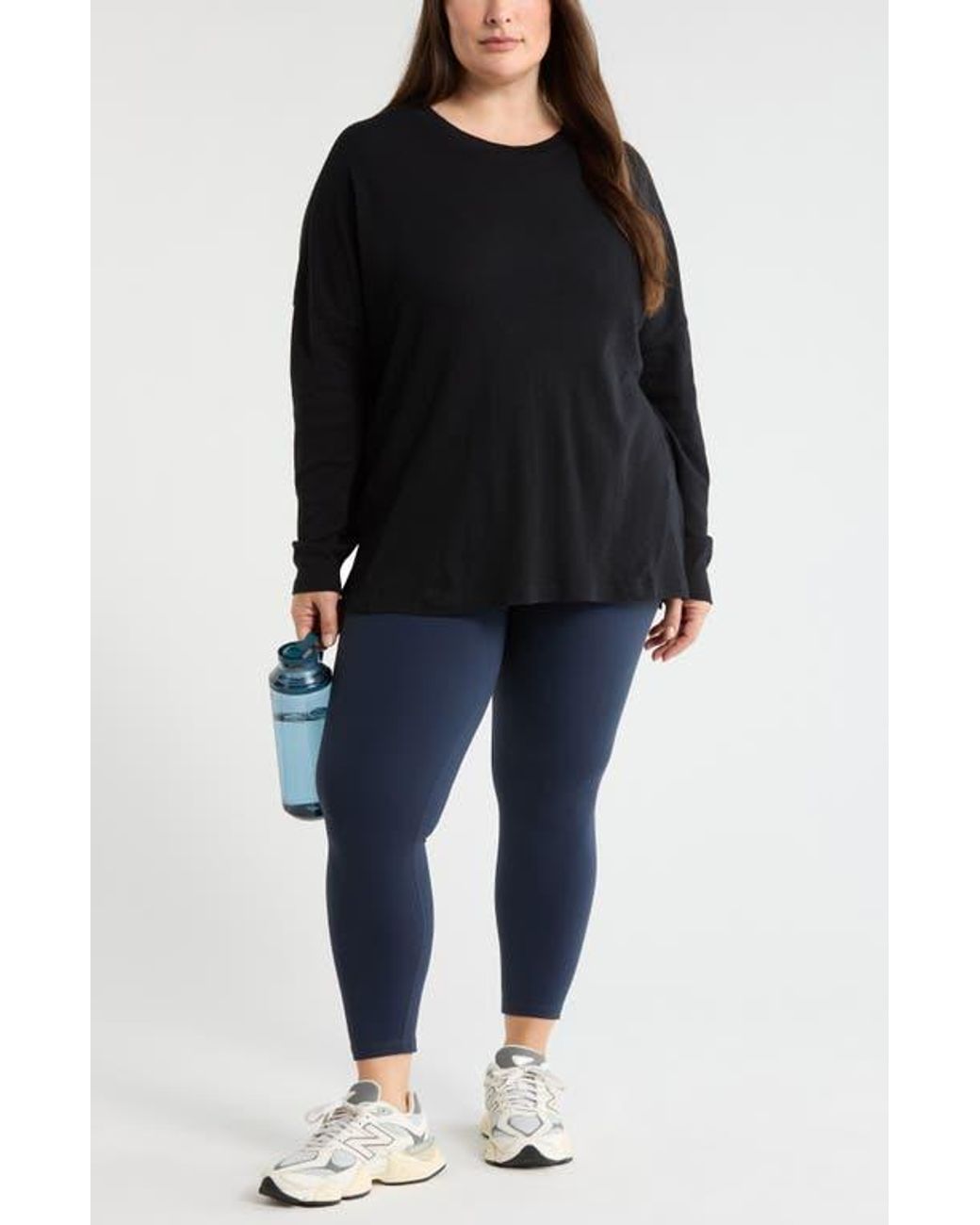 Zella Ease Up Rib Oversize T-Shirt in Black | Lyst