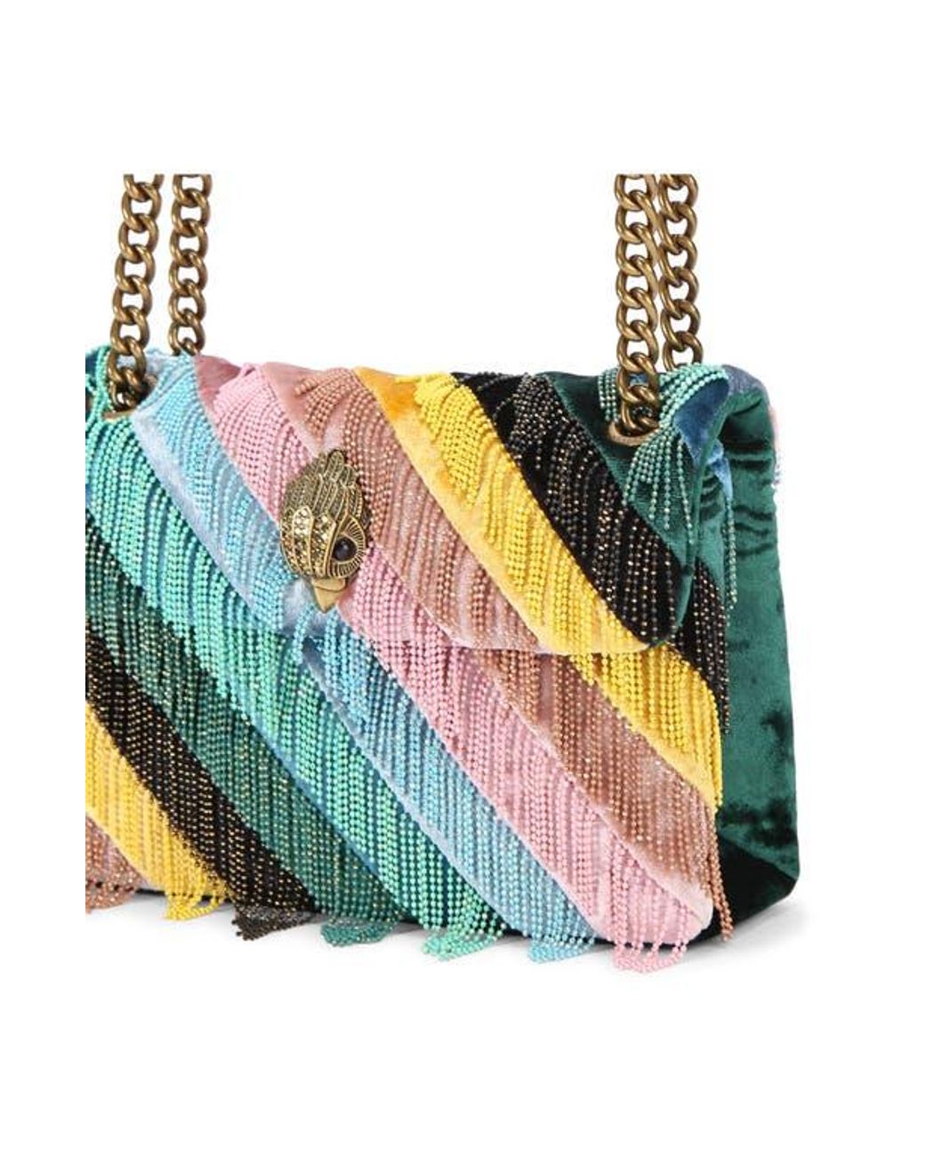 Kurt Geiger Mini Kensington Fringe Convertible Crossbody Bag in Blue | Lyst