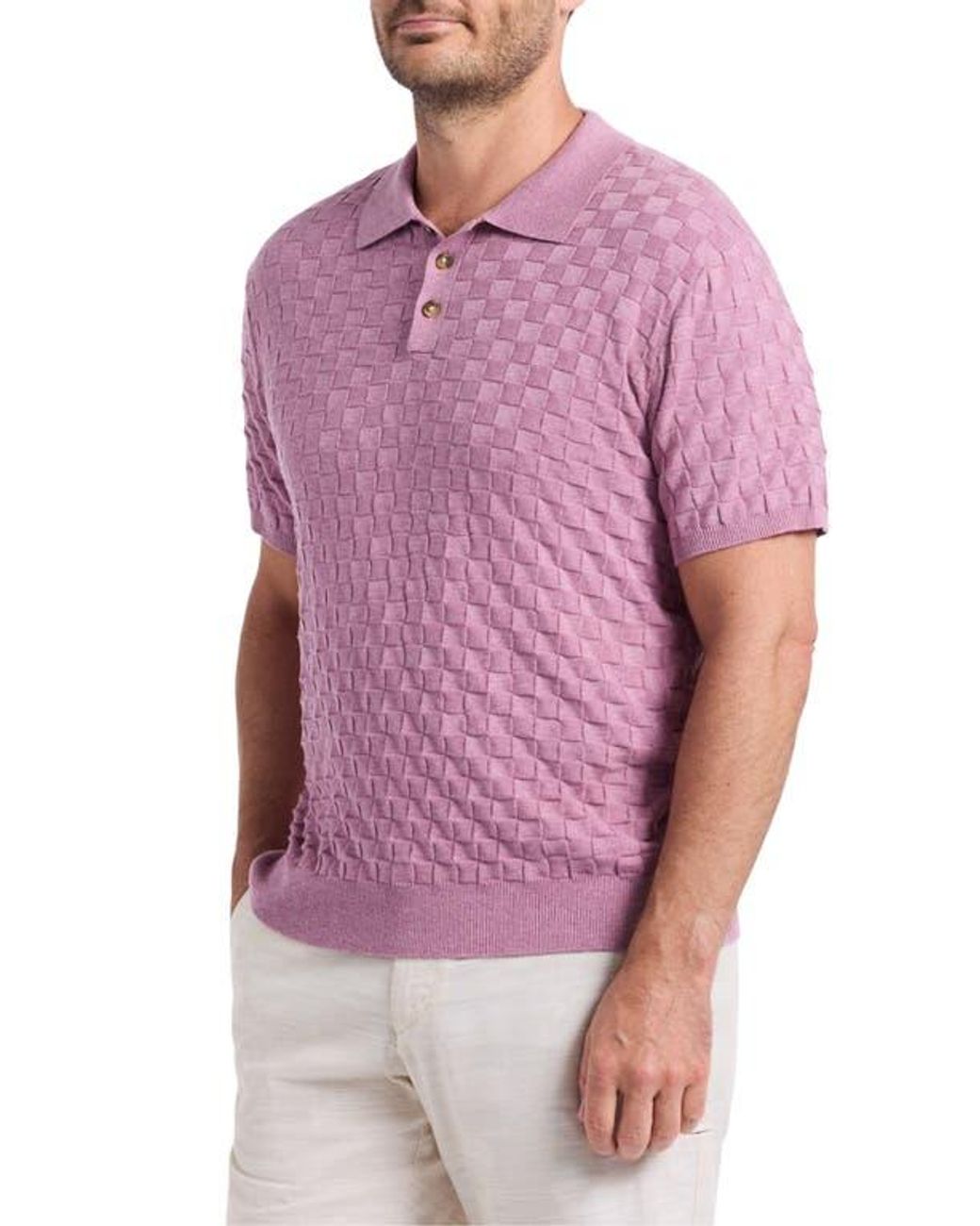 Robert Graham Hampson Cotton Polo Sweater in Purple for Men | Lyst