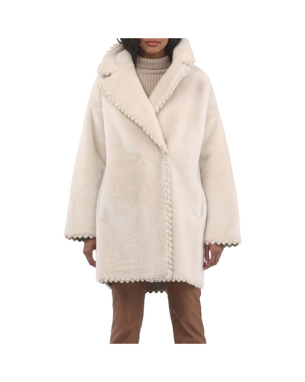 Gorski Reversible Genuine Shearling Jacket With Embroiderd Trim in ...
