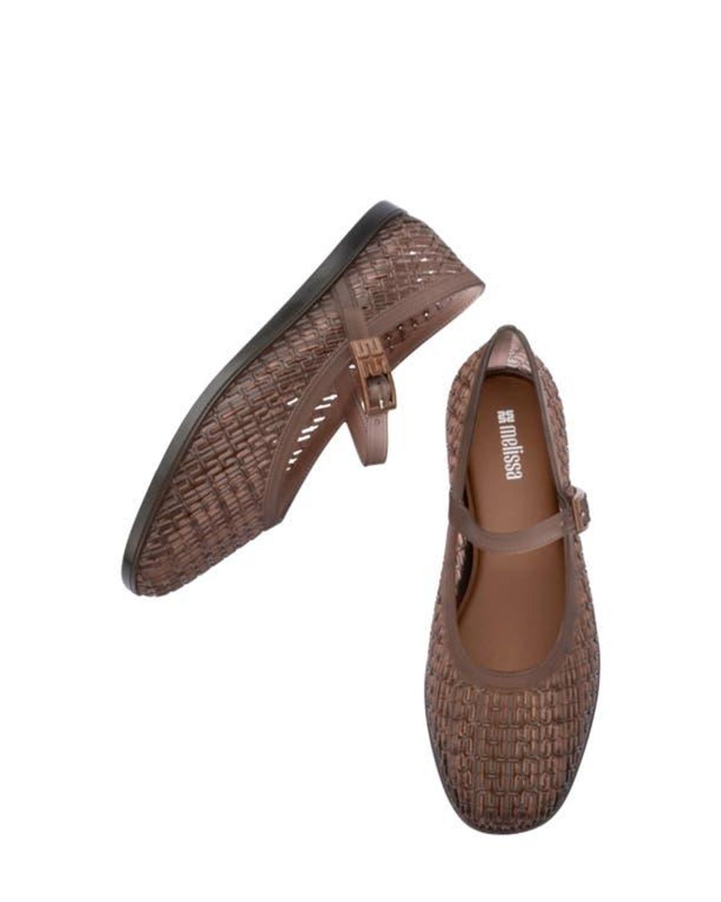 Melissa Harper Mary Jane Jelly Flat in Brown | Lyst