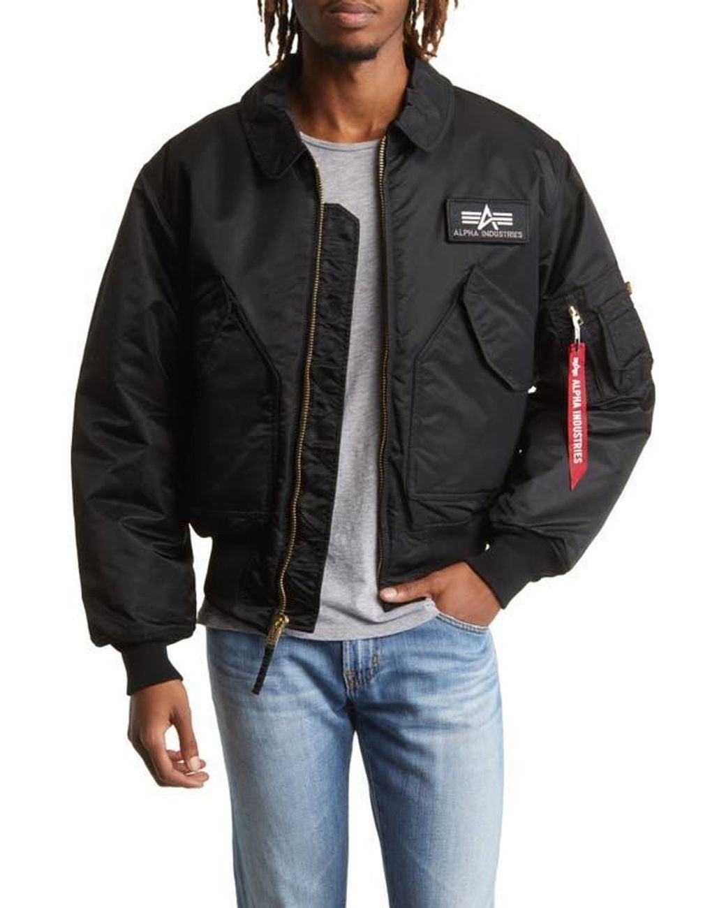 Alpha Industries Cwu 45/P Bomber Jacket in Black for Men | Lyst