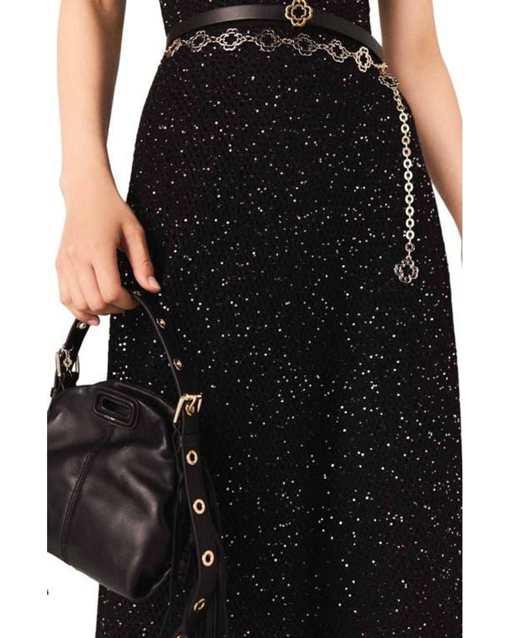 Maje Miss M Micro Leather Bag in Black | Lyst