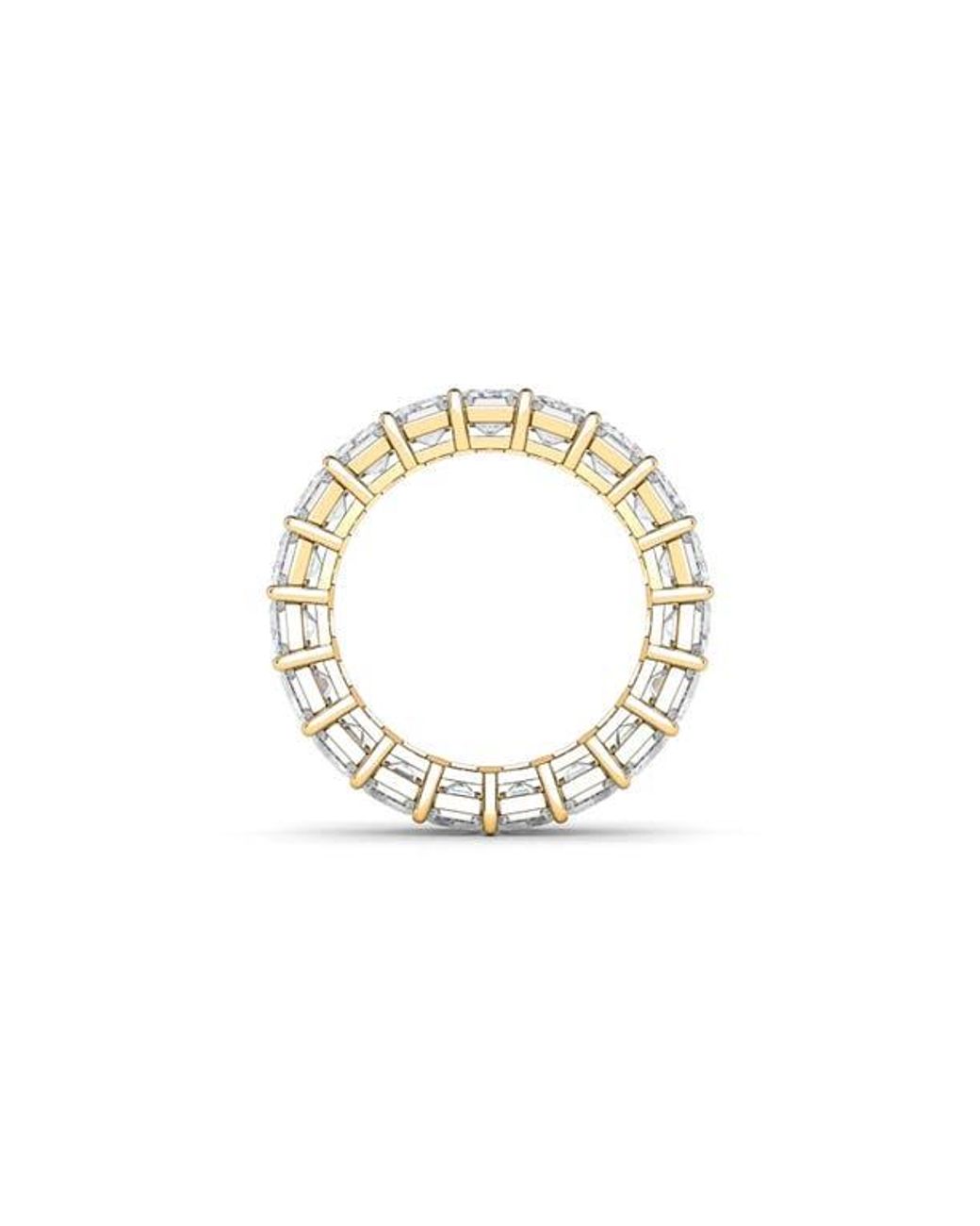 HauteCarat Emerald Cut Lab Created Diamond 18K Eternity Band in ...