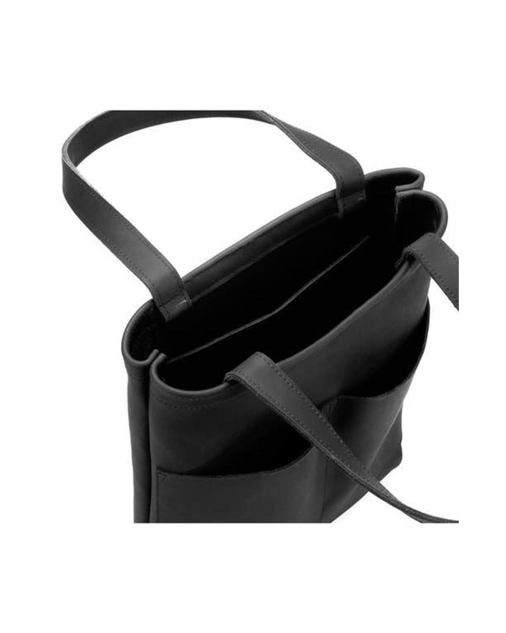 EZRA ARTHUR Brooklyn American Steer Leather Tote Bag in Black | Lyst