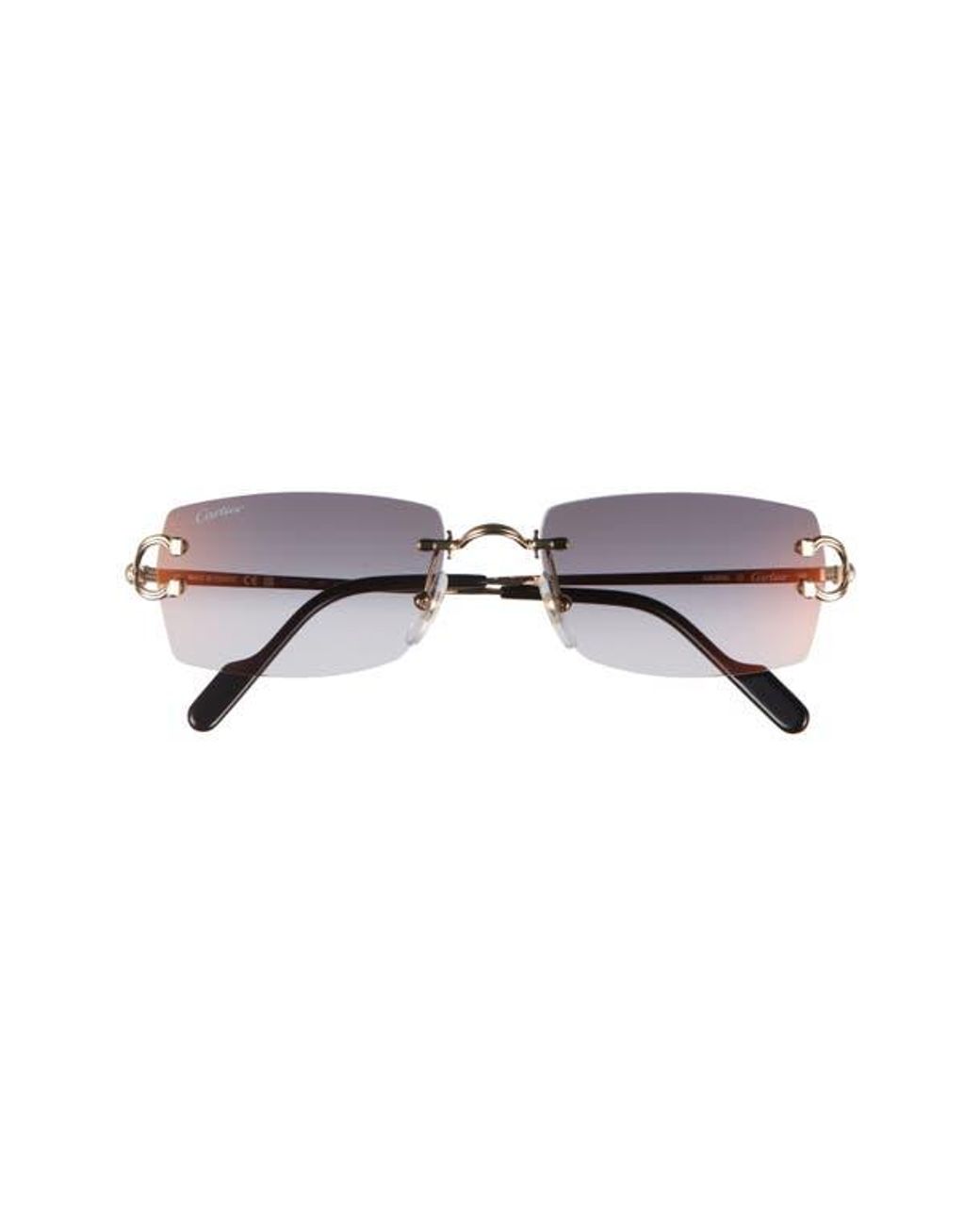 Cartier 56Mm Rimless Rectangular Sunglasses in Metallic for Men | Lyst
