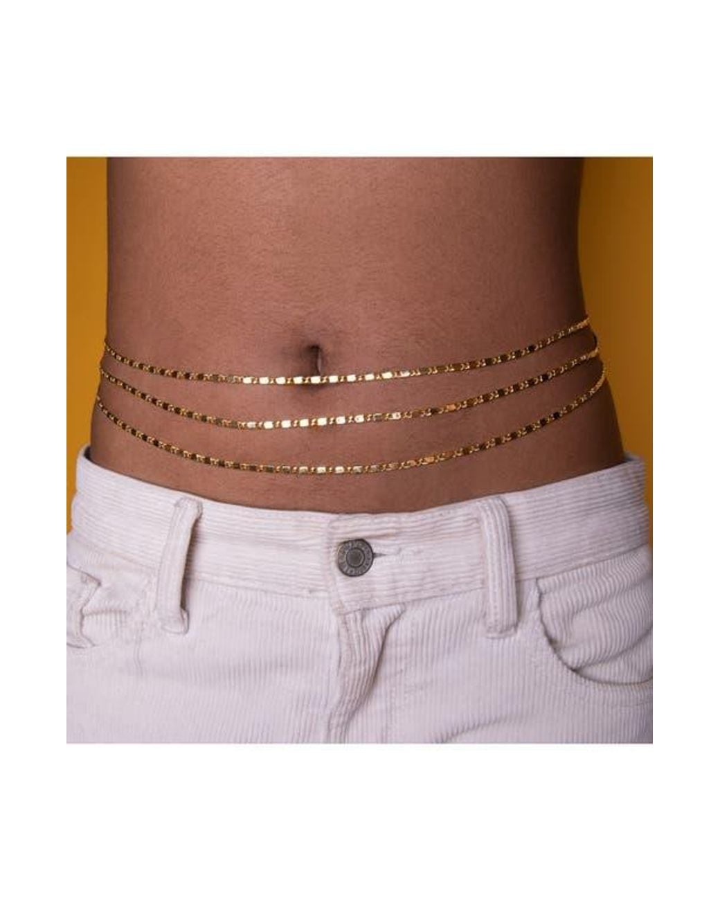VIDAKUSH Layered Belly Chain in White | Lyst