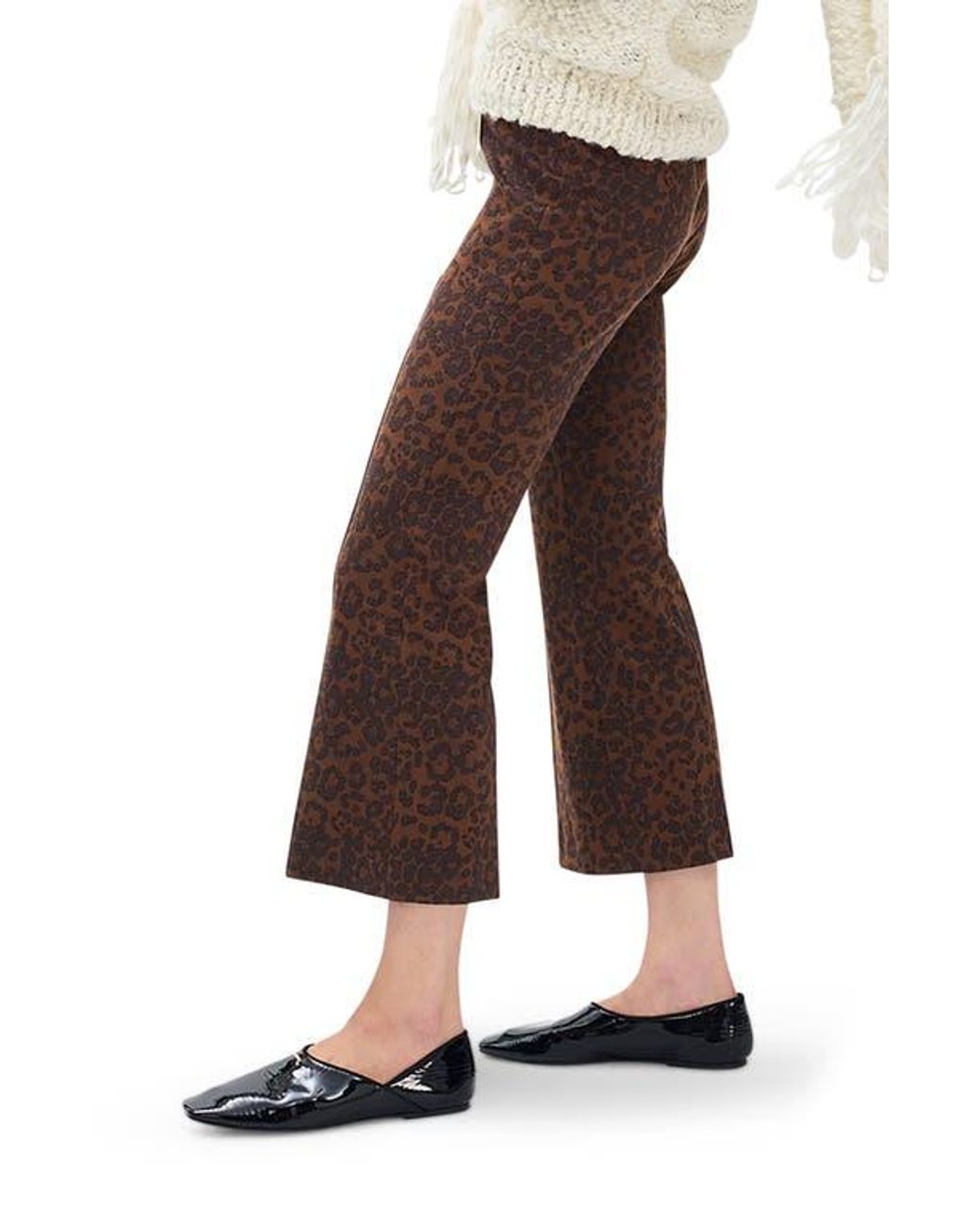 Rag & Bone Irina Print Ponte Flare Ankle Pants in Brown | Lyst