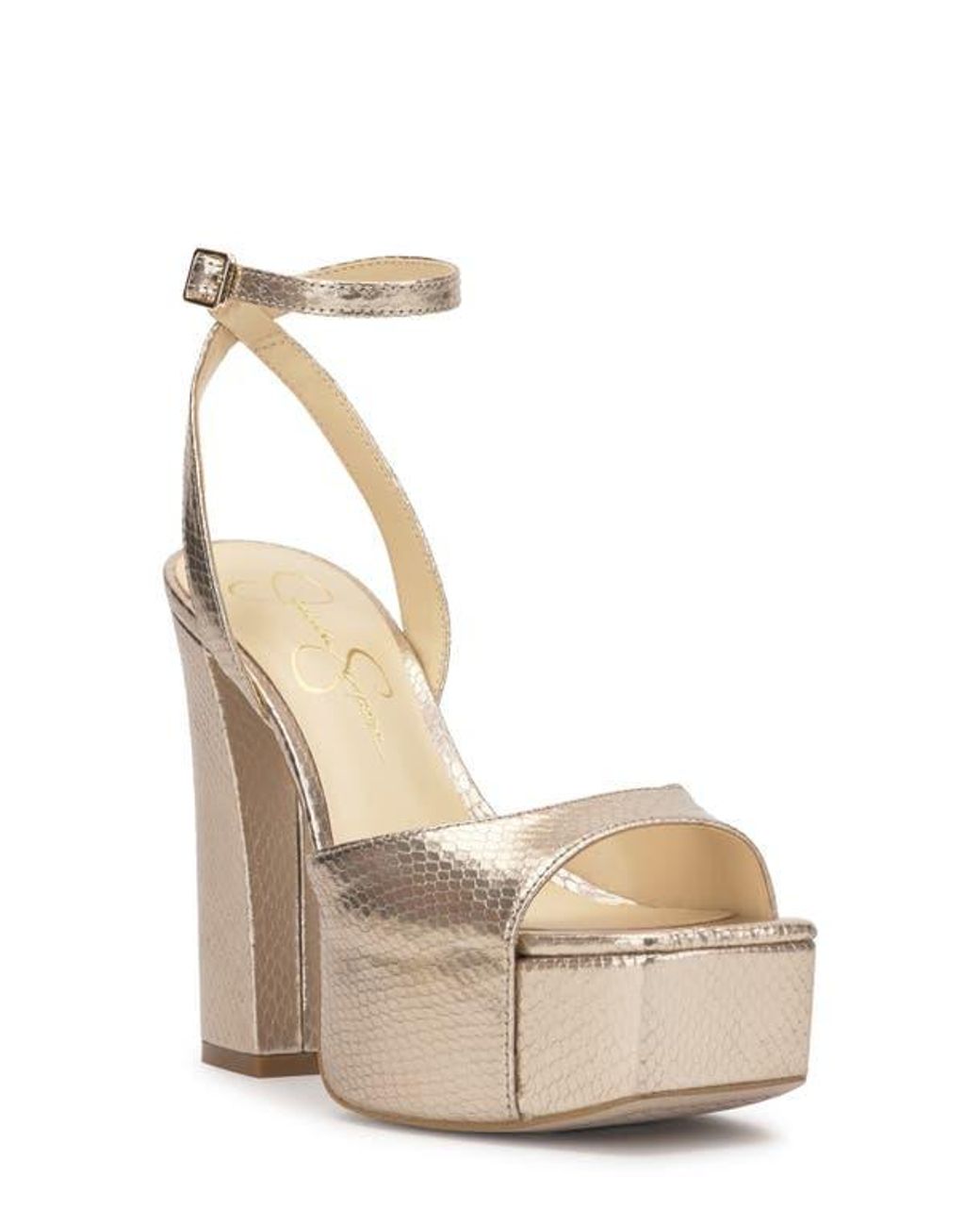 Jessica Simpson Lirio Ankle Strap Platform Sandal in Natural | Lyst