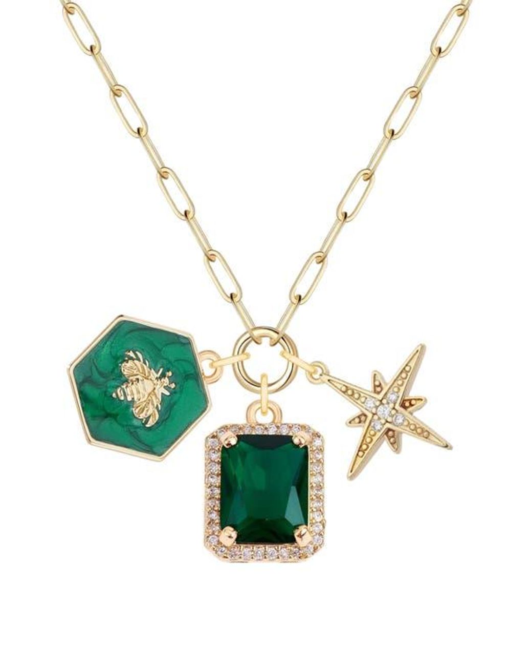 Emma Rae Emerald Luxe Everlink Necklace in Green | Lyst