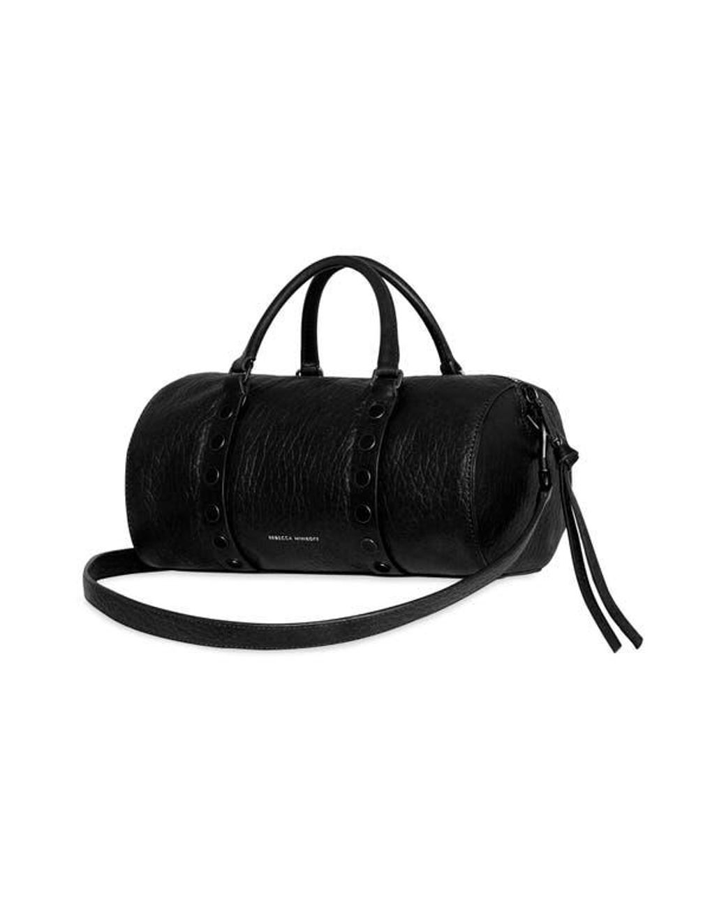 Rebecca Minkoff Tootsie Leather Barrel Crossbody Bag in Black | Lyst