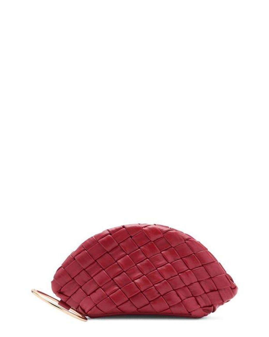 Mango Woven Leather Clutch in Red | Lyst