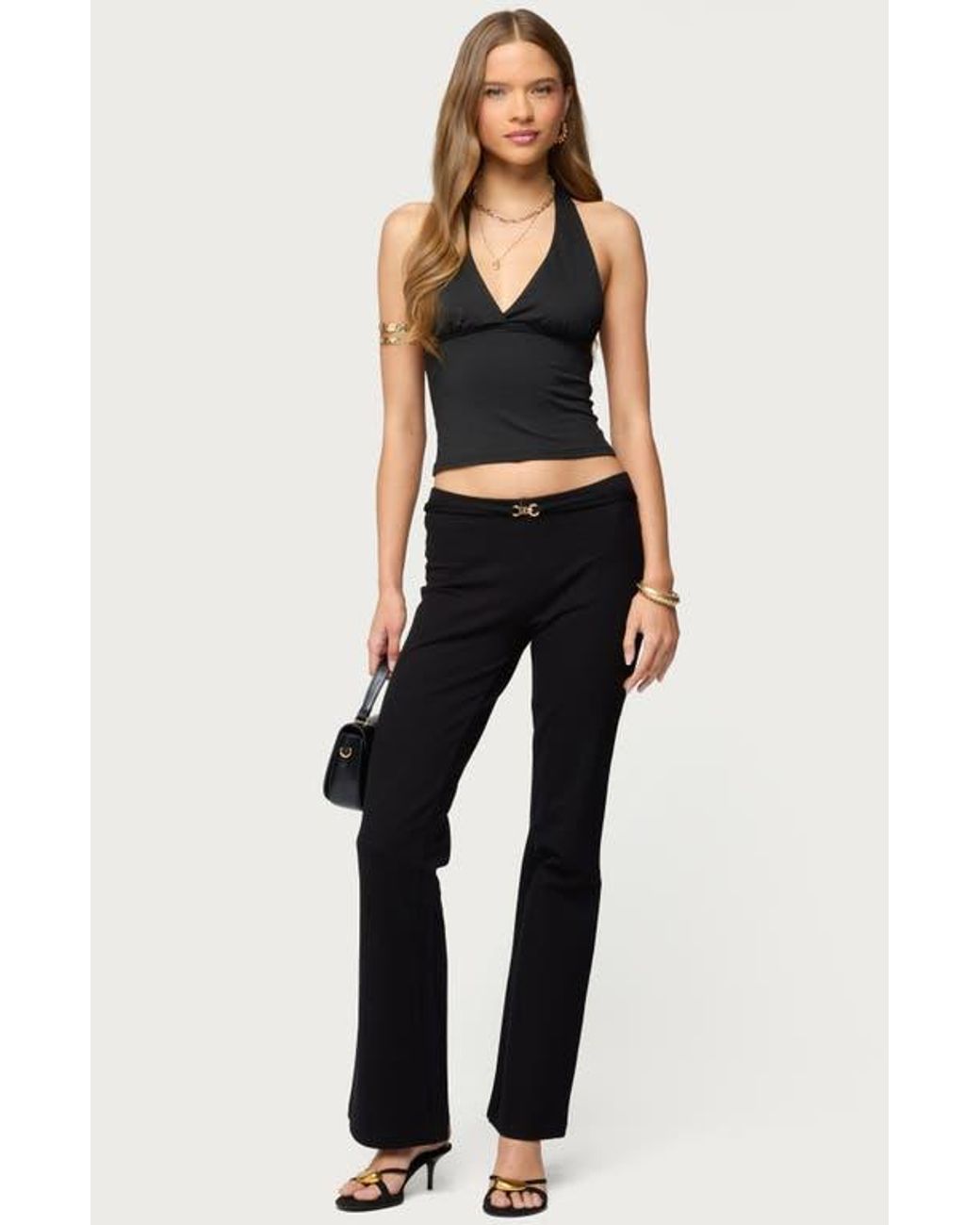 Edikted Phia Halter Top in Black | Lyst