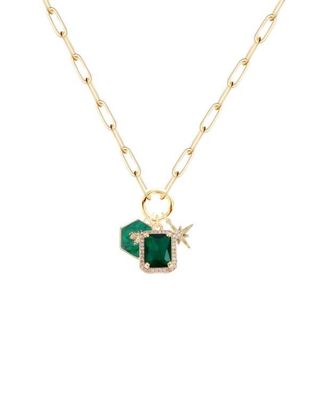 Emma Rae Emerald Luxe Everlink Necklace in Green | Lyst